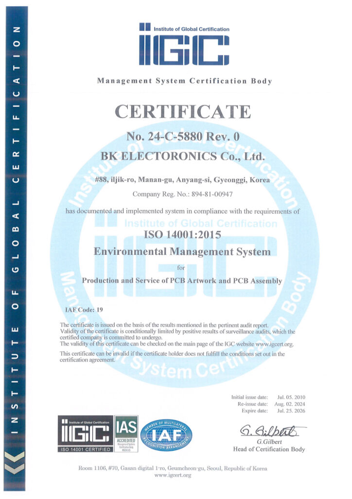 BK electronics - Certifications